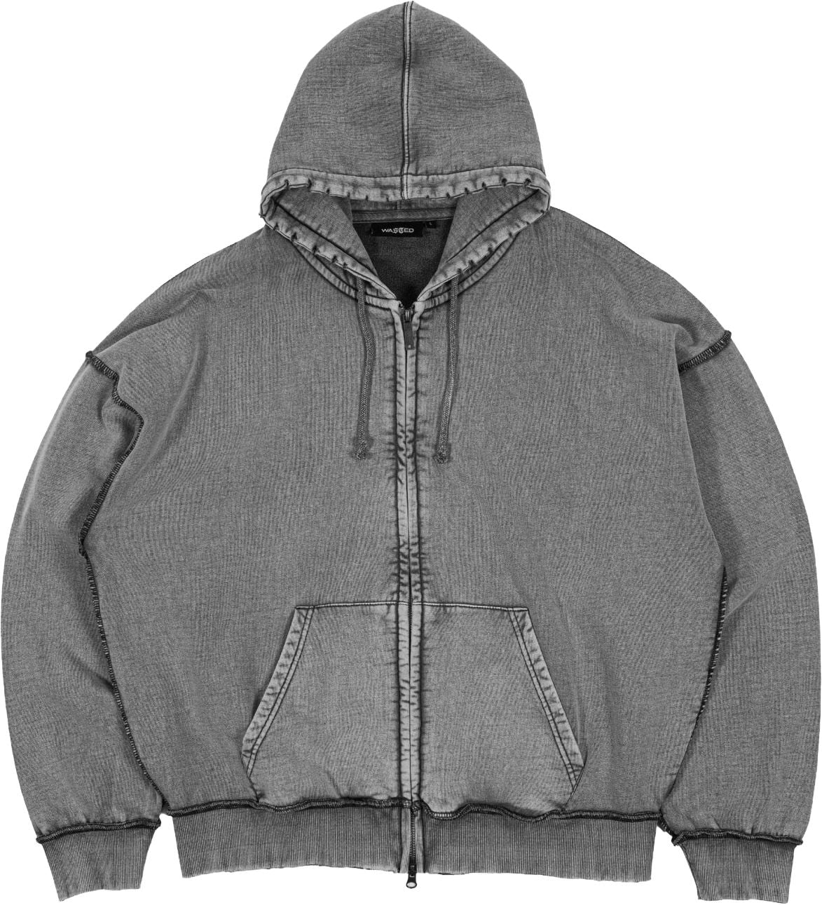 Wasted Paris Felpa Kngdom Curve Faded Zip Hood Faded Black Fadedblack ...